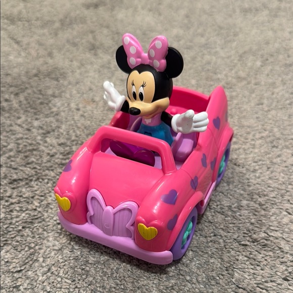 Disney | Toys | Minnie Mouse Pink Toy Car And Figurine | Poshmark